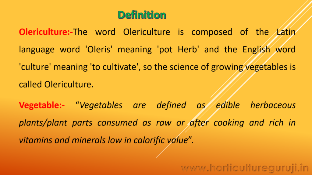 Definition, Importance, Scope and Problems of Vegetable Production PPT ...
