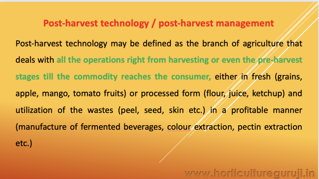 Importance of Post Harvest Technology PPT - Horticulture Guruji