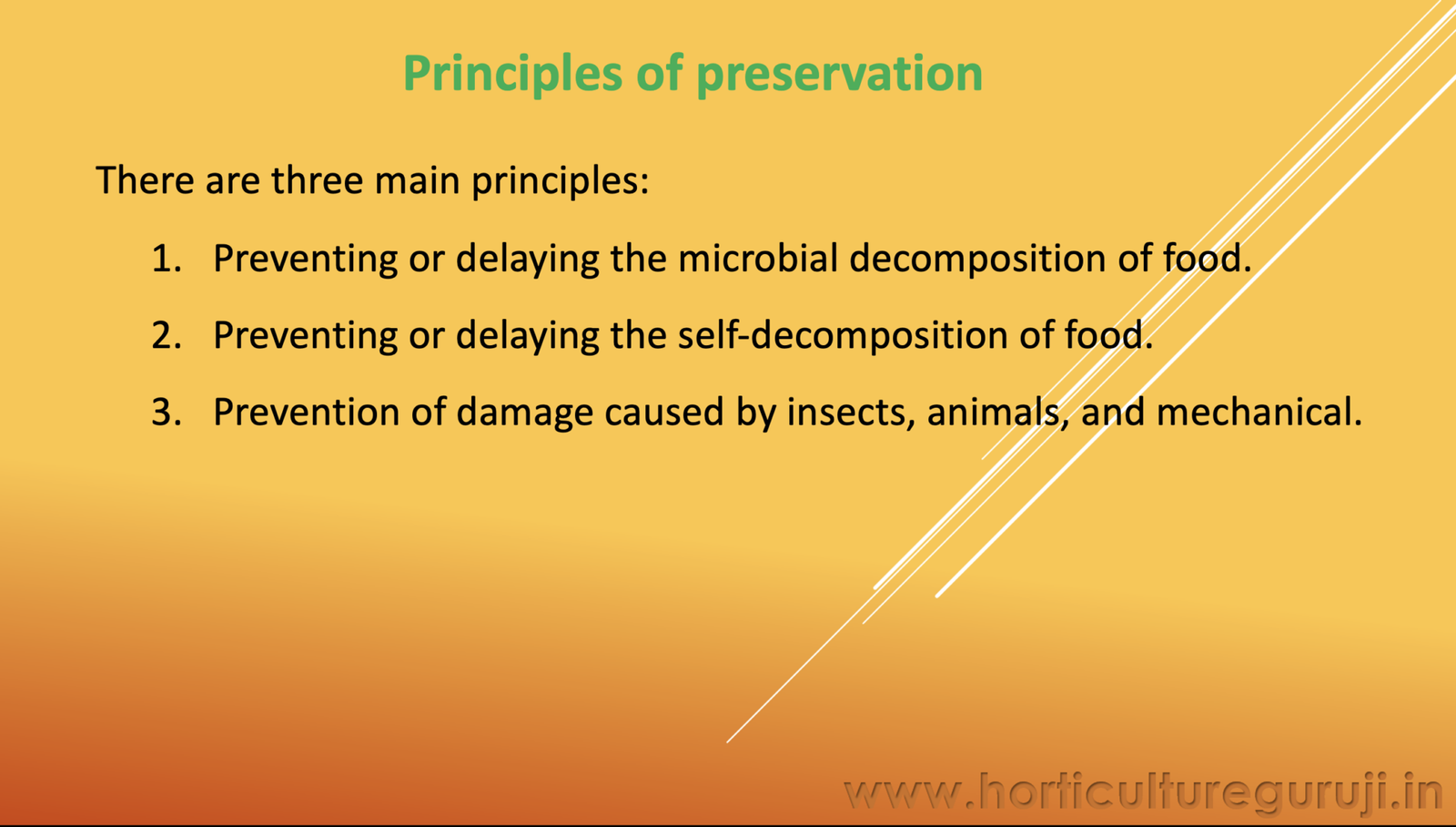 Principles of Food Preservation PPT - Horticulture Guruji